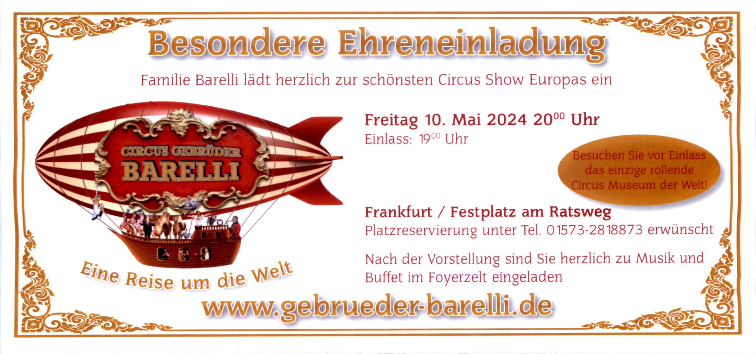 Tourneeplan - Circus Gebrüder BARELLI